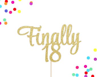 18th cake topper | Etsy