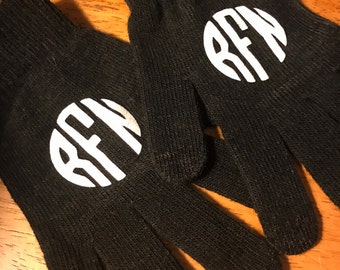 Monogram gloves | Etsy