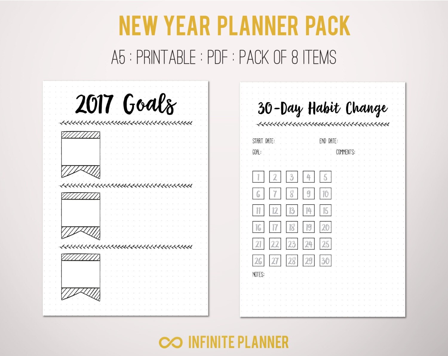 New Year Bundle Bullet Journal Printable