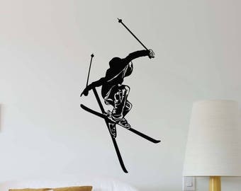 Ski wall decal | Etsy