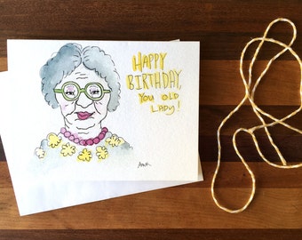 Old lady card | Etsy