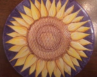 Sunflower plate | Etsy