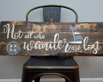 Sail Away With Me reclaimed wood sign coastal chic