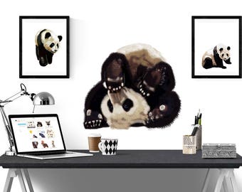 Panda wall decal | Etsy