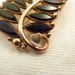 Antique Victorian 14K Gold Jet Fern Frond with Heart Brooch