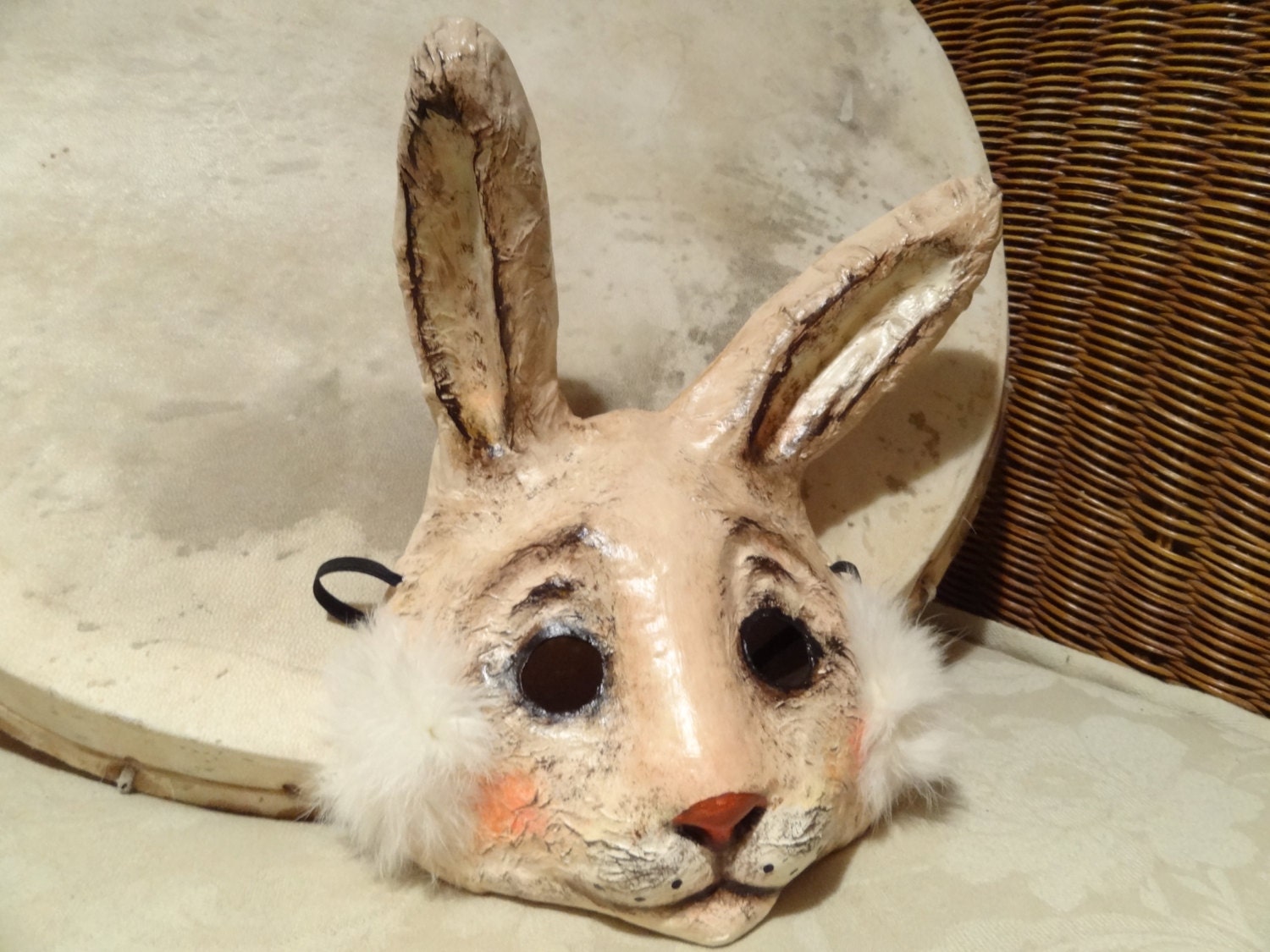 Paper animal masks Paper mache rabbit mask hare mask
