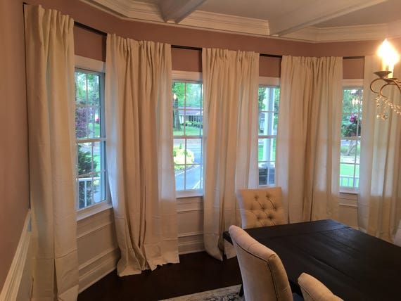 Iron Rod Custom made Bay Window Rod wrought iron bay drapery