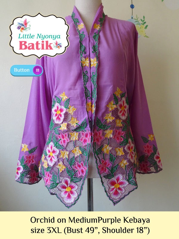 size 3XL: Plus Size Peranakan Kebaya Basic Quality Orchid