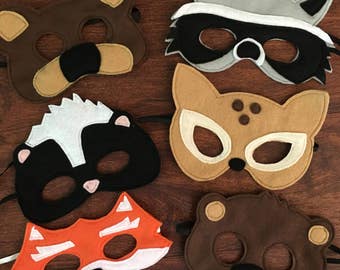 Woodland Animal Faces Clipart / Photo Booth Masks / Baby