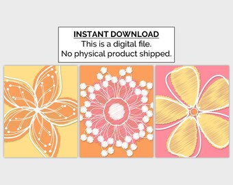 Modern flower print | Etsy