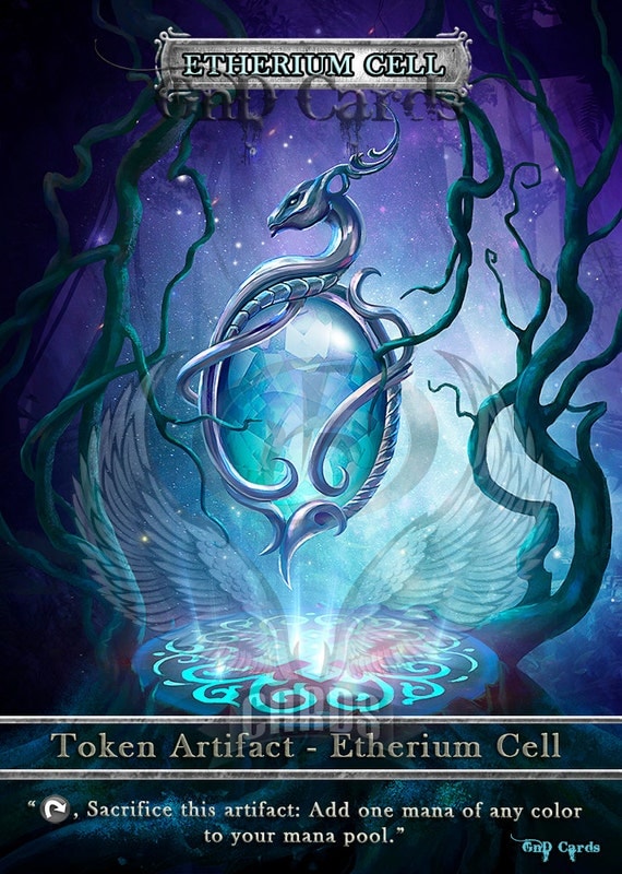 3x Etherium Cell 1 Custom Altered Tokens MTG for Tezzeret