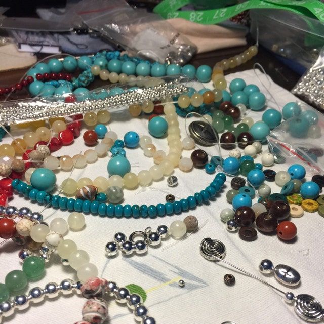 Beaded/Silver/Charm/Jewelry. by BenitasBeadsAndBrush on Etsy