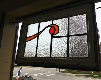 Antique stained glass window | Etsy