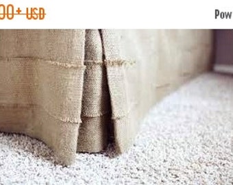 Burlap bed skirt | Etsy