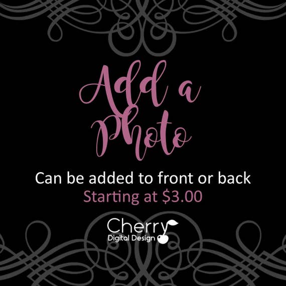 Add a photo to any Custom Design in the shop Custom invites