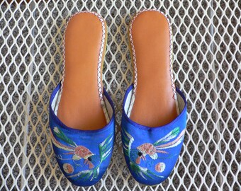 Embroidered slippers | Etsy