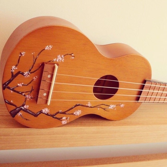 Beautiful hand-painted ukuleles by HollyFrancesArt on Etsy