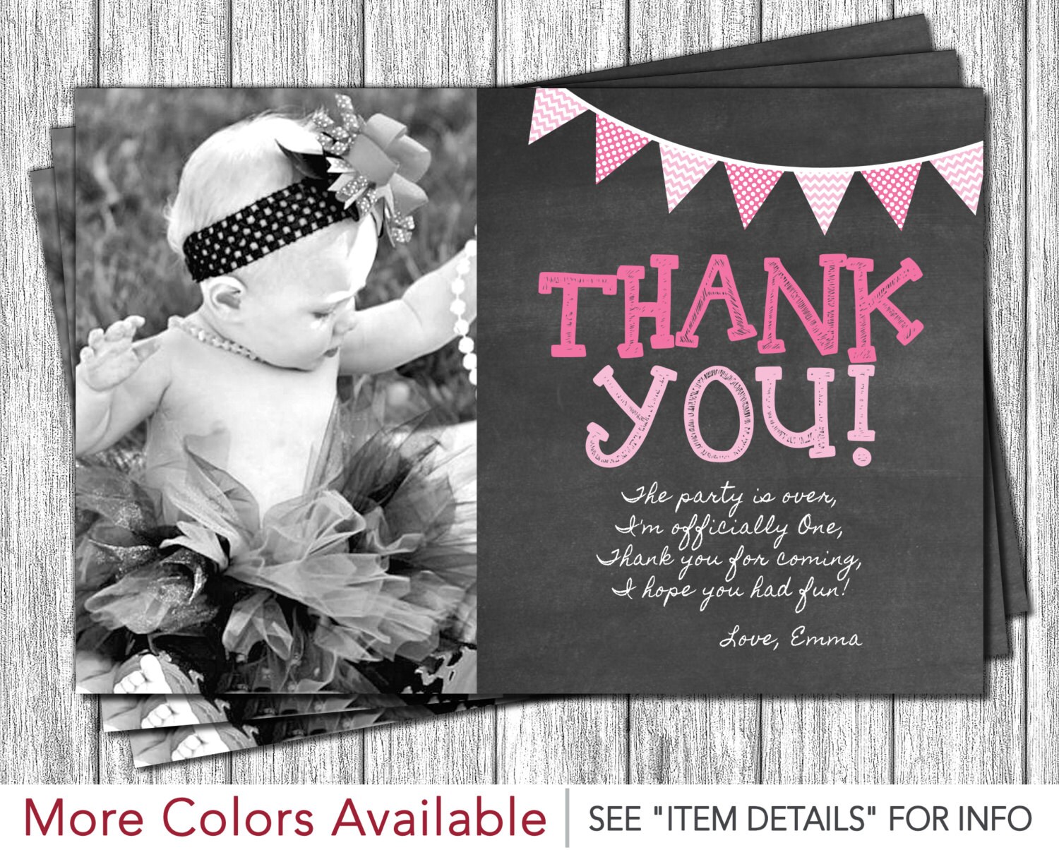 First Birthday Thank You Card 1st Birthday Chalkboard Thank first-birthday-thank-you-card-1st-birthday-chalkboard-thank