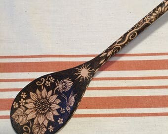 Wood burned spoons | Etsy