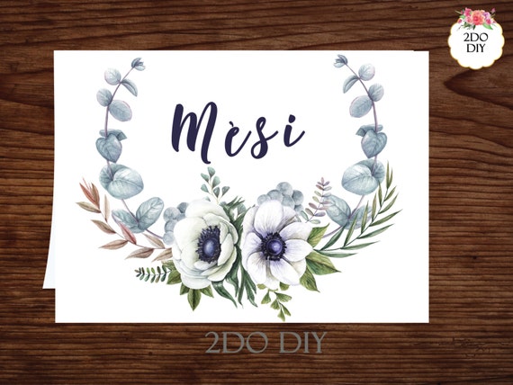 JW Card Printable Card Haitian Creole Thank You