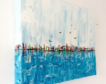 Abstract beach art | Etsy