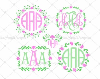 Flower monogram svg | Etsy