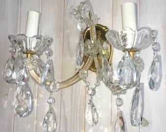 Crystal wall sconce | Etsy