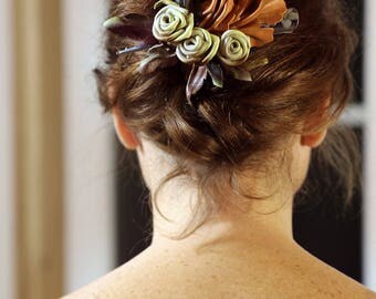 Leather hair clip | Etsy