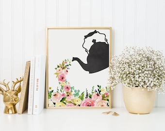 Tea pot print | Etsy