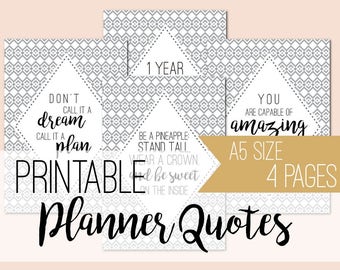 Planner Quotes or Printable Dashboards Planner Accessories