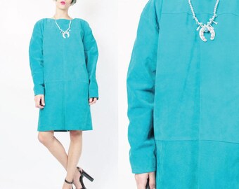 Suede leather dress | Etsy