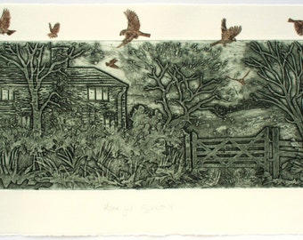 Eco inspired printmaking. Etching drypoint by LynnBaileyPrintmaker