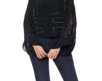 Black beaded top | Etsy