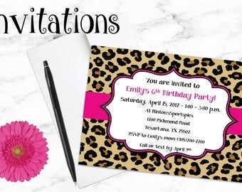 Leopard invitation | Etsy
