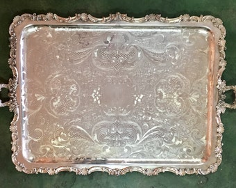 Silver butler tray | Etsy