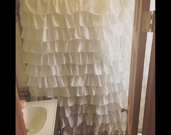 Ruffle shower curtain | Etsy