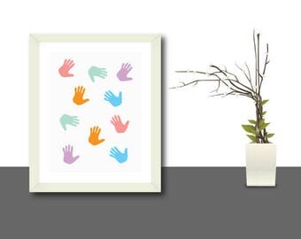 Handprint wall art | Etsy