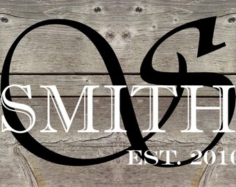 Last name wall decal | Etsy