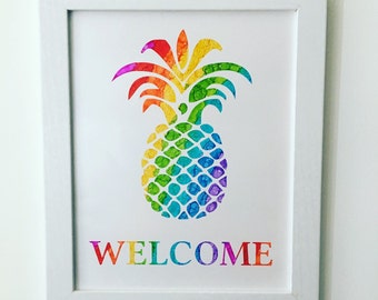 Rainbow welcome sign | Etsy