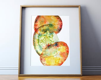 Blood Cells Watercolor Print Histology and Hematology Art