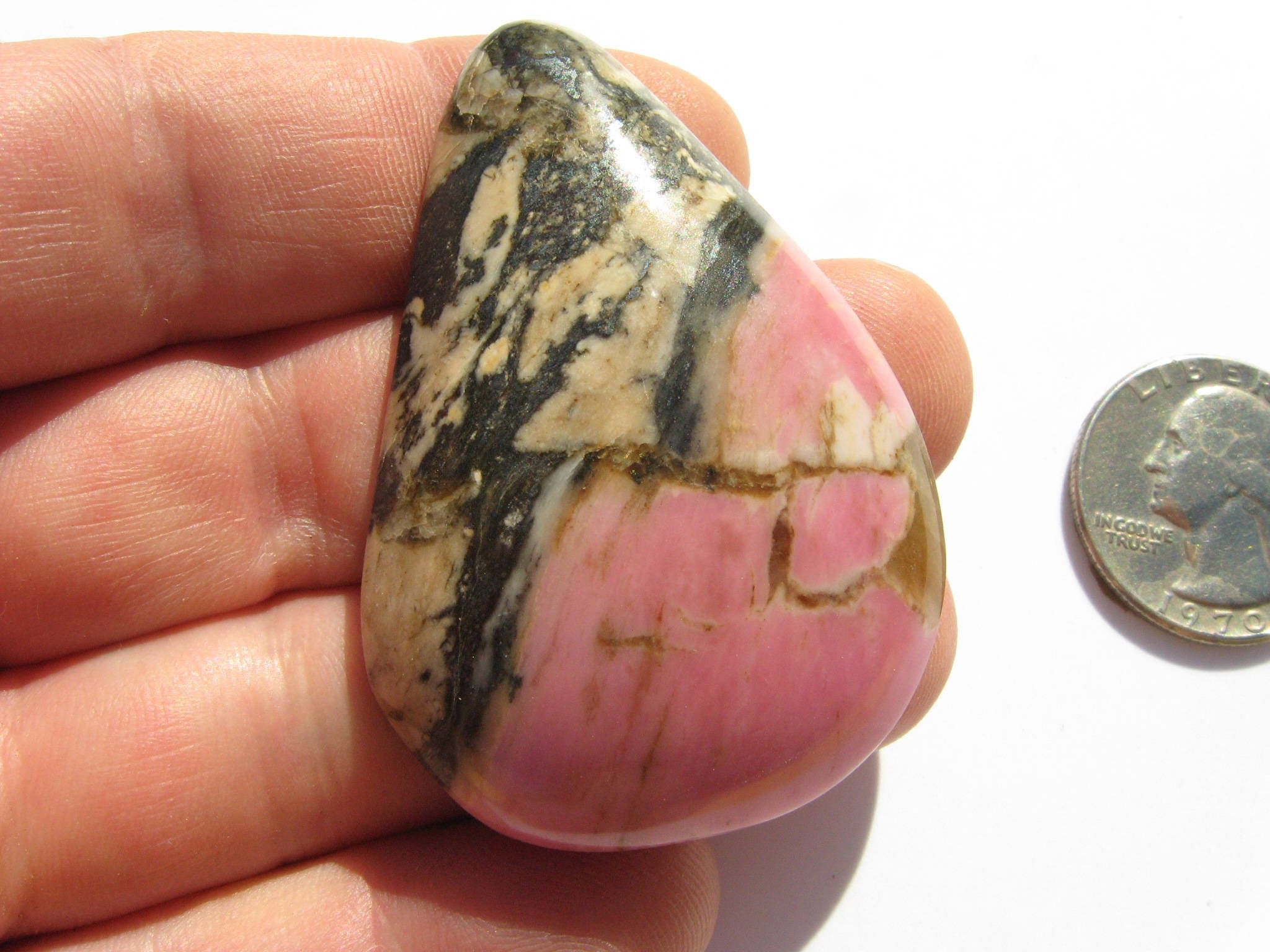 Rhodonite cabochon pendant stone Natural Rhodonite cab Rhodonite ...