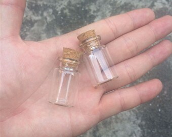 100 20ml Bottles with Corks. Bitty Bottle. Glass Vials Jars.