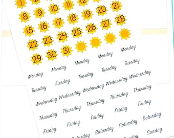 Date stickers | Etsy