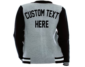 CUSTOM TEXT Long Oversized Denim Jacket Mid-Wash Vintage