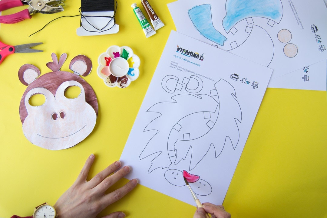 PRINTABLE MASKS jungle animals instant download jungle