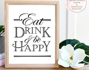 Eat drink be happy | Etsy