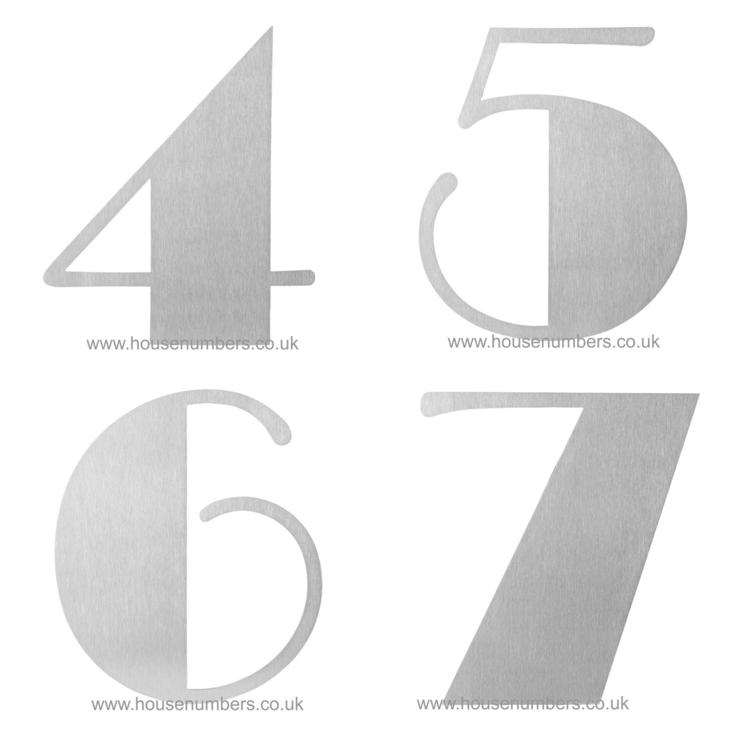 Art Deco House Numbers Stainless Steel House Numbers Art
