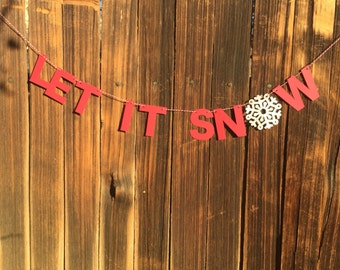 Let it snow banner | Etsy