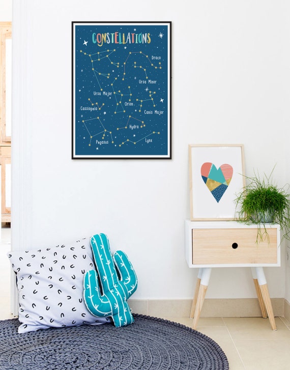 Constellation Print Space Art Constellations Nursery Wall Art