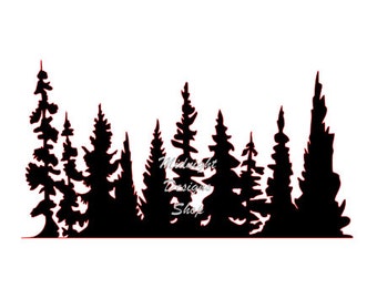 Pine tree stencil | Etsy